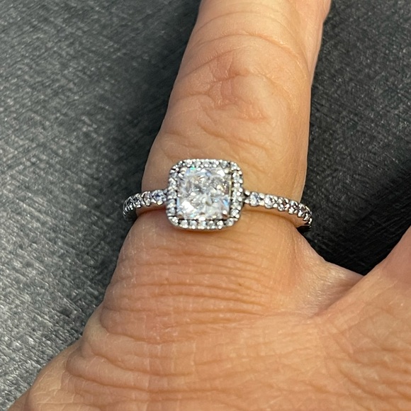 Pandora | Jewelry | Pandora Square Sparkle Halo Ring | Poshmark